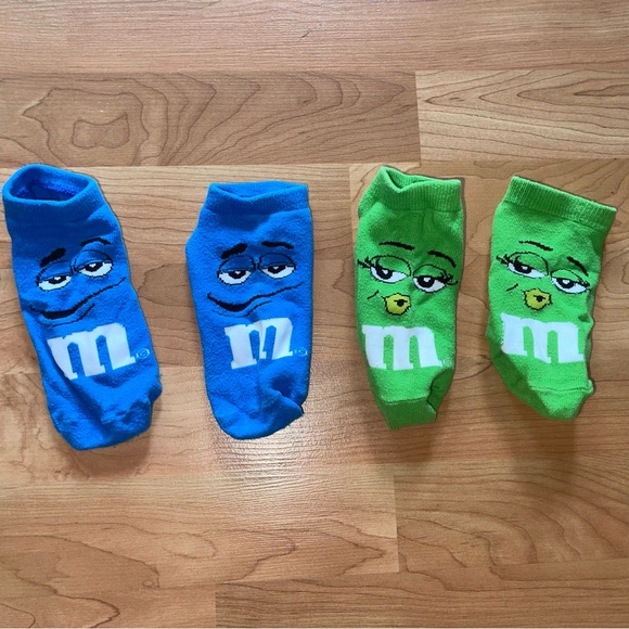 M&M'S | Accessories | Mms Blue Green Low Ankle Socks | Poshmark